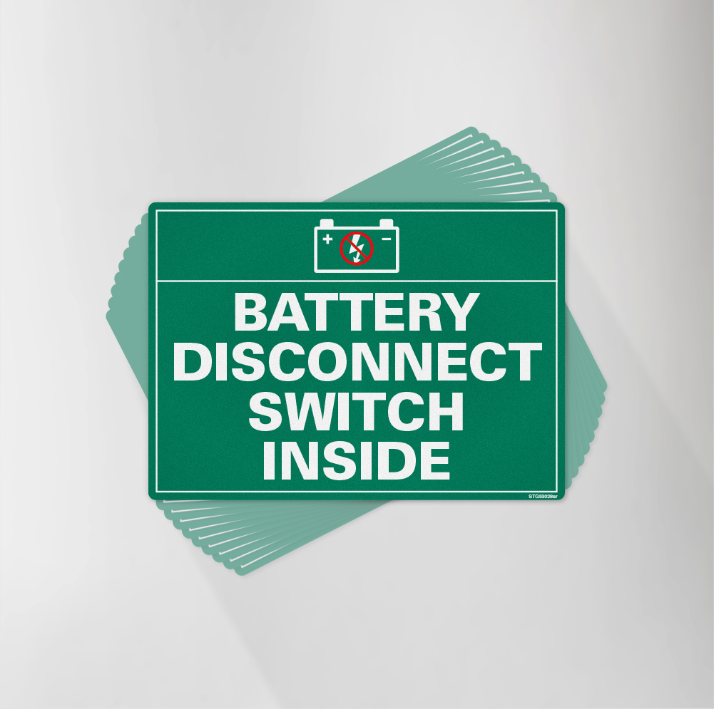 Battery Disconnect Switch Inside Decal Pack - Seifert Transit Graphics