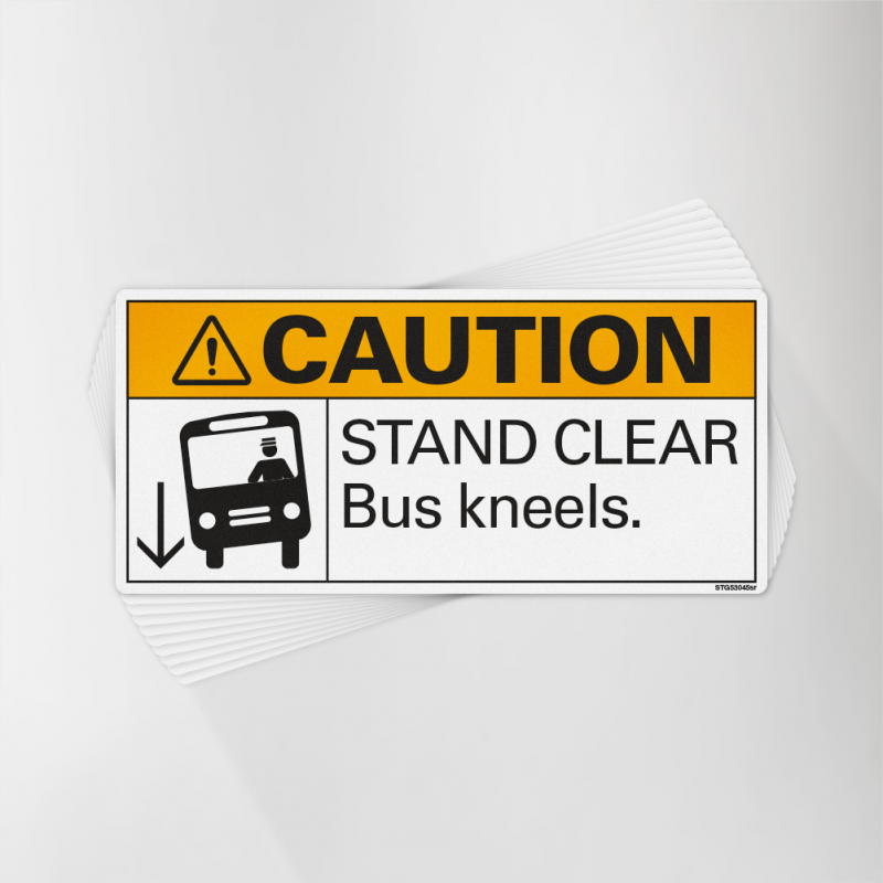 Stand Clear Bus Kneels Decal Pack | Seifert Transit Graphics
