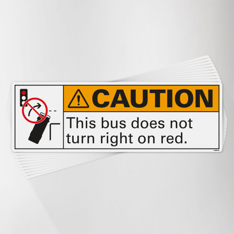 This Bus Does Not Turn Right On Red Decal Pack |Seifert Transit Graphics