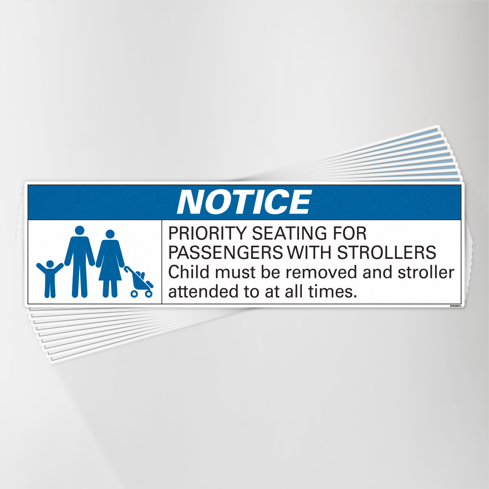 Priority Seating For Passengers With Strollers Decal Pack