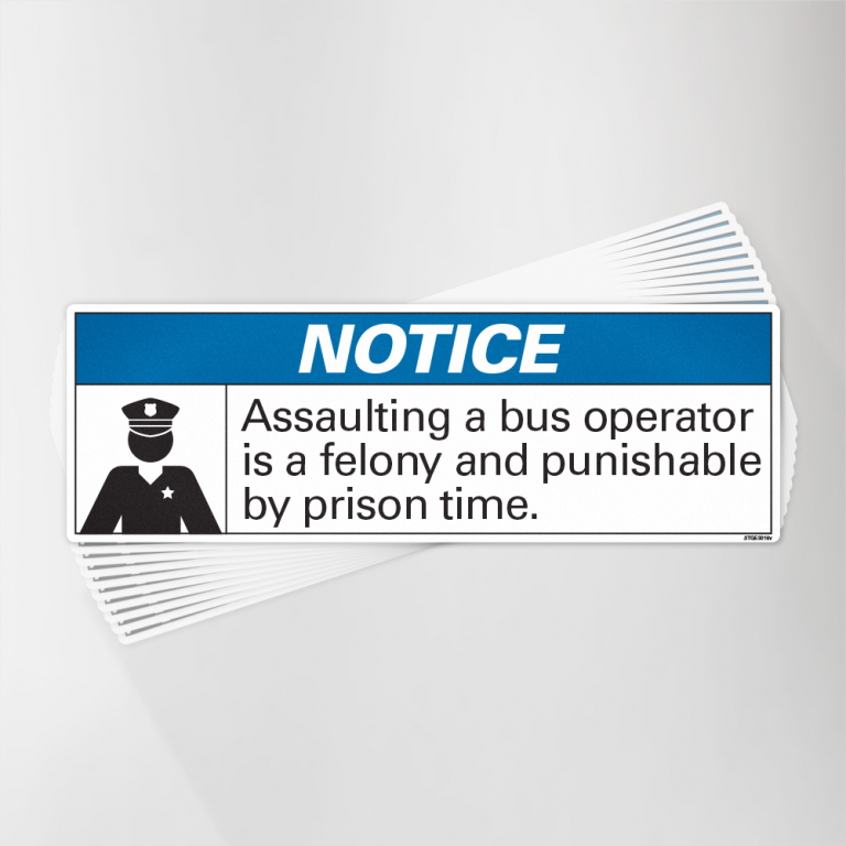 Assaulting An Operator Is A Felony Decal Pack | Seifert Transit Graphics