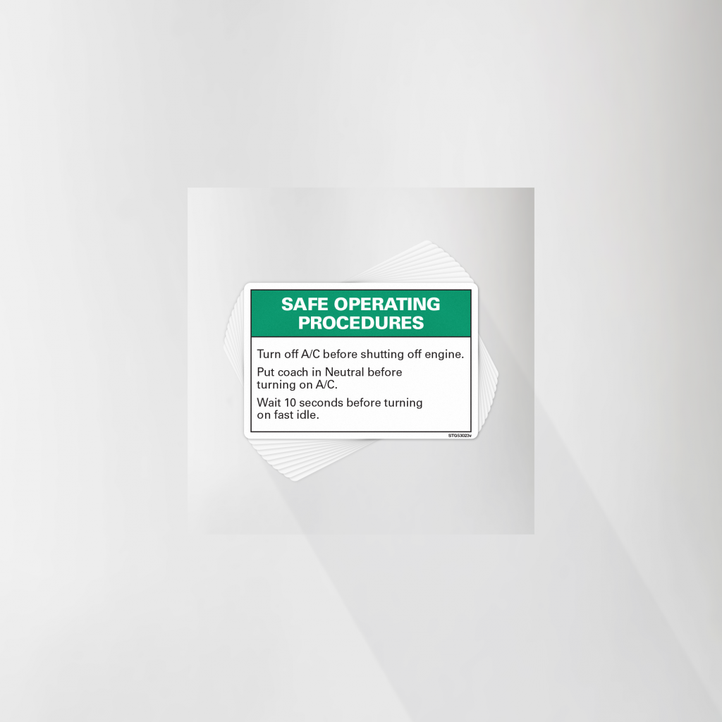 Safe Operating Procedure Decal Pack - Seifert Transit Graphics