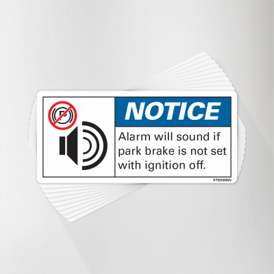 Parking Brake Alarm Decal Pack | Seifert Transit Graphics