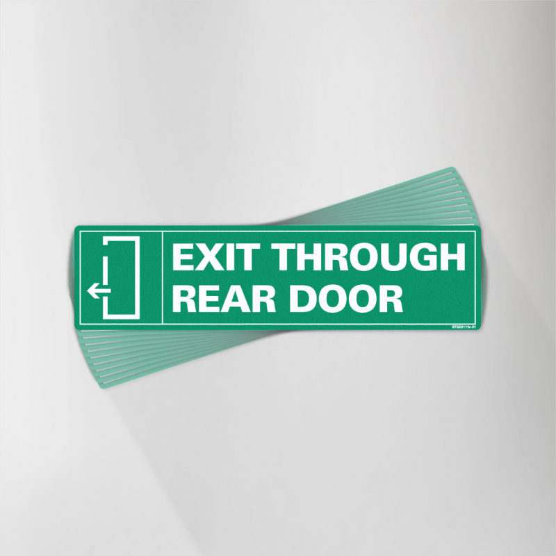 Exit Through Rear Door (Left Arrow) Decal Pack | Seifert Transit Graphics