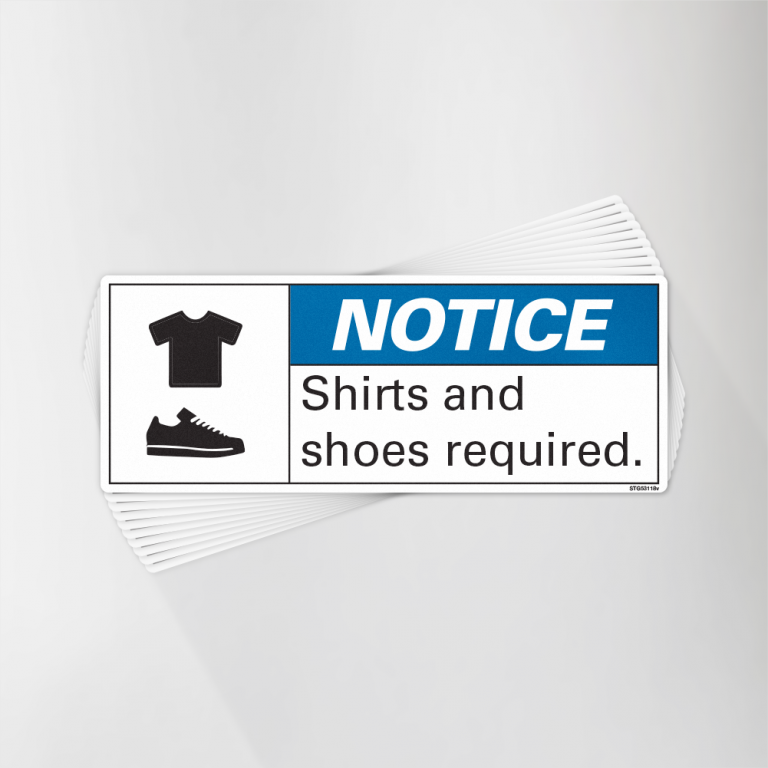Shirts And Shoes Required Decal Pack | Seifert Transit Graphics